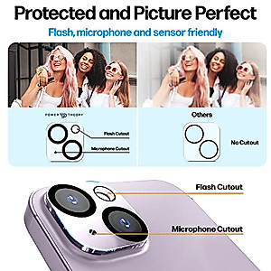 Power Theory Designed for iPhone 14 Plus Screen Protector, with Lens Protectors, and Clear Case Compatible with Magsafe [9H Hardness], Easy Install Kit [Premium Tempered Glass]
