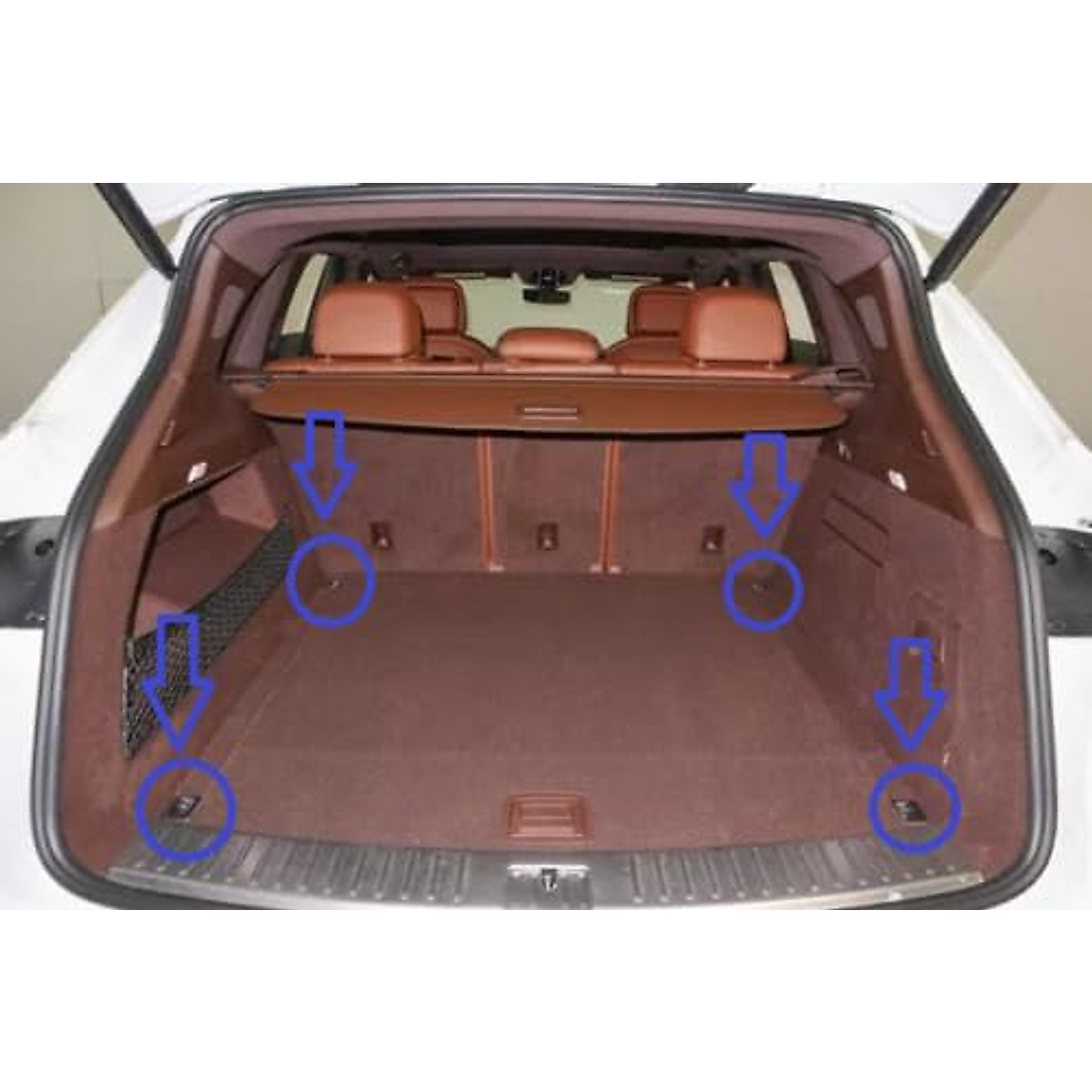 EACCESSORIES EA Trunk Organizer Cargo Net for Porsche Cayenne 2011-2023 - Floor Style Cargo Net for SUV - Premium Mesh Elastic Car Trunk Organizer Vehicle Carrier Storage - Compatible with Cayenne