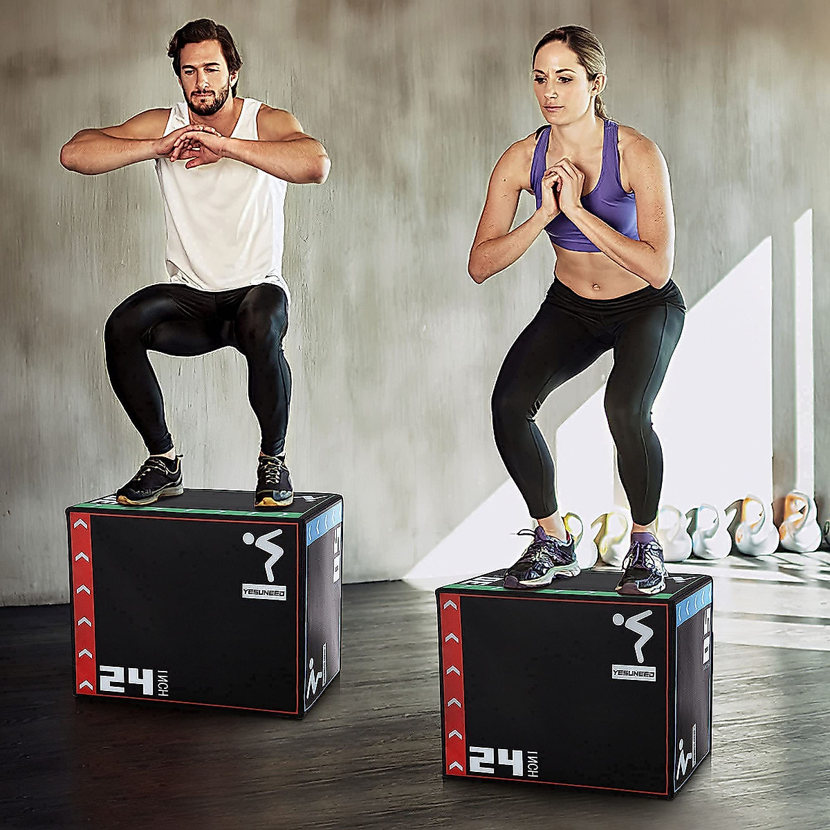 Holleyweb 3 in 1 Foam Plyometric Jump Box Jump Training & Conditioning-Plyo Jump Box for Jump Training Fitness Workout Exercise