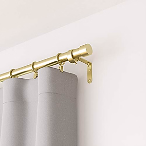 Umbra 245977-104 Cappa 1-Inch Curtain Rod, Includes 2 Matching Finials, Brackets & Hardware, 124 to 180-Inches, Brass