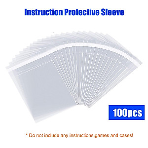100 PCS Resealable Sleeve OPP Plastic Bags for Sony PSP UMD Manual, Playstation Portable Game Instruction Booklet Sleeves