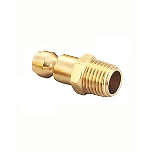 Brass 1/4 Inch NPT Male Automotive Type C, Air Hose Quick Connect Adapter, Air Coupler and Plug Kit, Air Compressor Fittings, 10pcs (Male NPT)