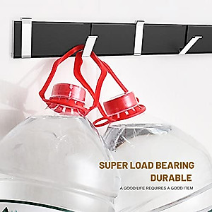 AJIJING Coat Rack Wall Mount, Space-Saving Coat Hooks Wall Mounted with 5 Retractable Hooks, Metal Anti-Slip Durable Coat Hanger for Wall to Hang Hat Towel Purse Bathrobe in Mudroom Bedroom Entryway