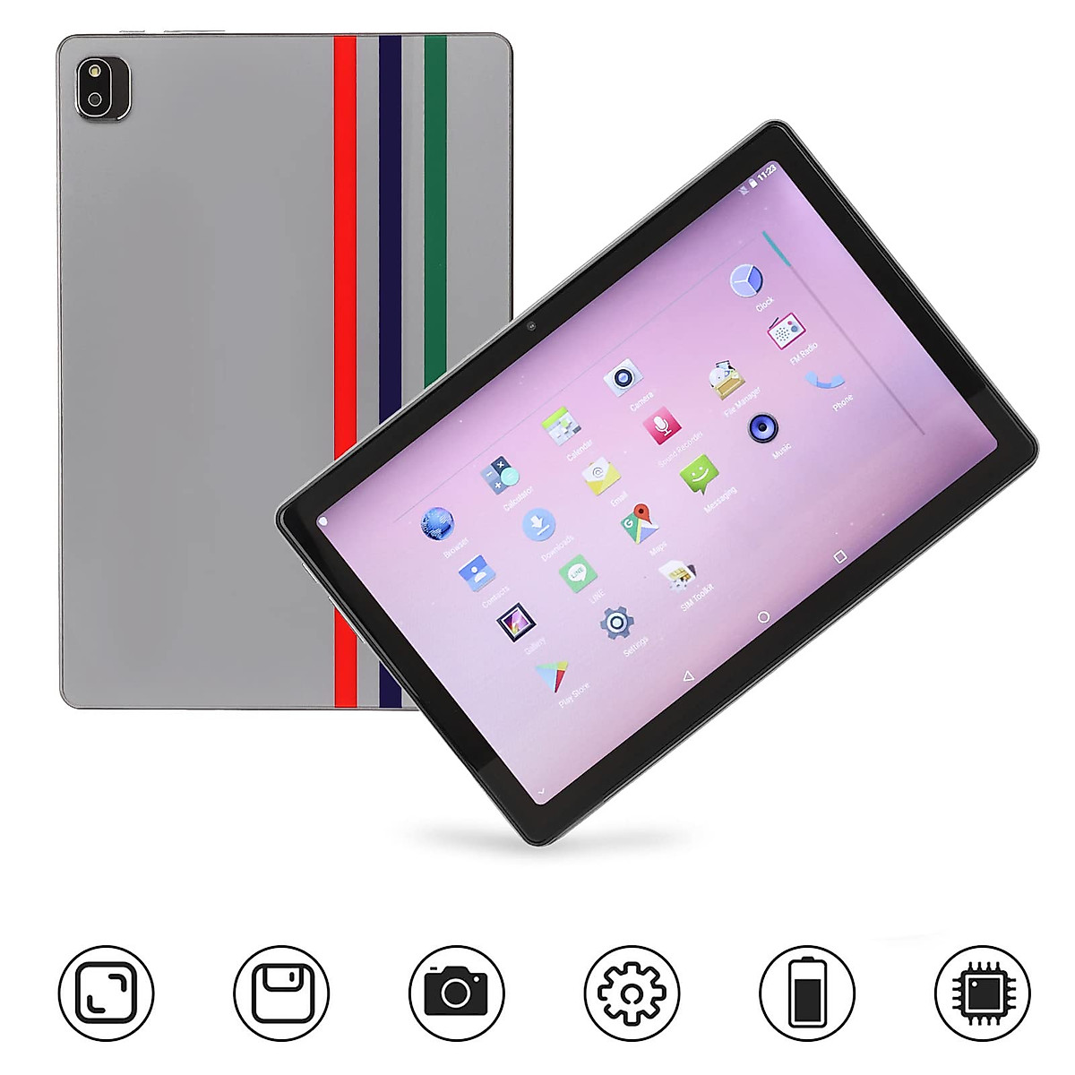 10.1 inch Androids 11 Tablets, WiFi Tablet PC 6G RAM 256G ROM Support 4G Network Calls Octa Core Processor, GSM Tablet Call Tablet with 6000mAh Large Capacity Battery (Gray)