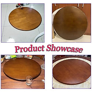 MAGILL Wooden Lazy Susan Turntable for Dining Table Swivel Serving Plate, Oversized Tabletop Rotating Tray 28in 32in 36in Round Solid Wood Tray，Dark (Color : Walnut, Size : 24in/60cm)