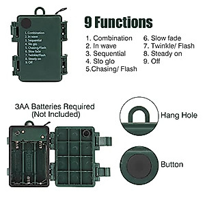 CREPRO 2 Pack Christmas String Lights, 16 FT 50 LED Battery Operated String Lights Waterproof Mini Christmas Lights Outdoor and Indoor for Xmas Tree Garden Yard Home Wedding Party Patio