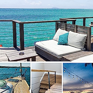 YITAHOME 1/8" Stainless Steel Cable 250FT Black Wire Rope 316 Grade Deck Railing Cable 7x7 Strands Construction with White ABS Spool High-Strength Cable for Outdoor Deck Railing