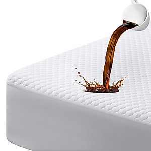 Premium Waterproof Bamboo Mattress Protector Queen Size for Cooling & Breathable,Ultra Soft Mattress Pad Cover,18 Inch Deep Pocket Fitted 8"-21"