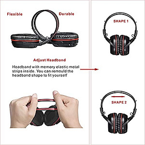 SIMOLIO 3 Pack of Wireless Car Headphones, IR Headphones for Kids in Car Wireless Entertainment, Foldable Wireless DVD Headphones with Travelling Bag, Universal Rear Entertainment System Headsets