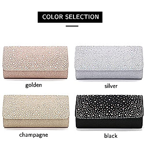 Vnewoka Women'S Hot Diamond Dinner Bag Clutch Bag With Diamond Small Bag With Dress Elegant (Champagne)