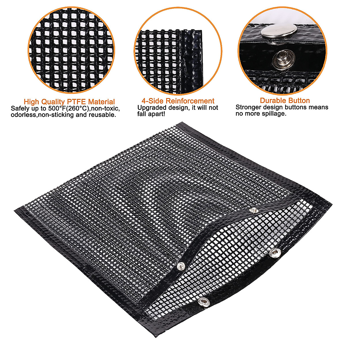 2 PCS BBQ Mesh Grill Bags for Outdoor Grill, Non-Stick Barbecue Bags Reusable for Charcoal Gas Electric Grills Smokers BBQ Veggie Grill Bags for Cooking Vegetables Grilling Bag Pouches Heat-Resistant