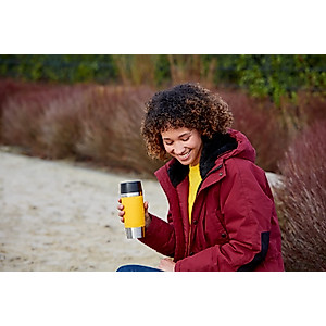 Emsa N20128 Travel Mug Classic Thermo/Insulated Cup Stainless Steel 0.36 litres 4 Hours Hot 8 Hours Cold BPA 100% Leak-Proof Dishwasher Safe 360° Drinking Opening Yellow