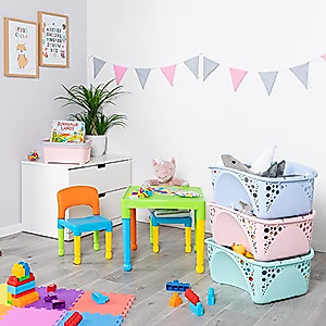 Minky Homecare 10gal Stackable Laundry Basket, Easy to Carry, Folding Handles – Ideal For Multipurpose Storage, Grey