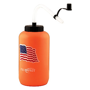 Pro Impact Squeezable Water Bottle Bendable Long Straw - LDPE BPA Free Plastic - Hydration for Baseball Hockey Gym MMA Yoga Boxing Cycling Softball Football Lacrosse (35.5 Oz.)