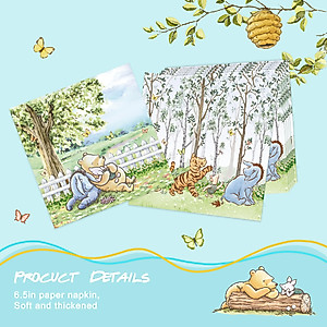 120PCS Winnie Baby Shower Party Supplies Babyshower 1st Party Decorations for Kids Girls Birthday Neutral Pooh Plates Napkin Cups Disposable Tableware Set for 20 Guests