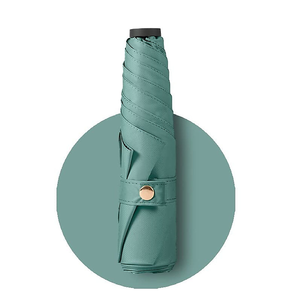 Ultra-light travel umbrella, foldable, ultra-compact and portable, carbon fiber shaft, anti-ultraviolet and windproof umbrella (Pea green)
