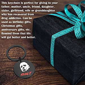 TIIMG Halloween Scary Horror Gift KILLING IT Slasher Keychain Horror Movie Gifts for Women (KILLING IT mike)