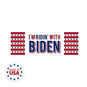 SBLABELS Riding with Biden Political Bumper Sticker / 2020 Democratic Candidate Bumper Decal Sticker