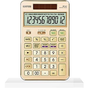 Desktop Calculator Function Desktop Calculators12 Digit LCD Display Solar Powered Basic Financial Accounting Calculator Calculators (Color : OneColor, Size : Solar Type)