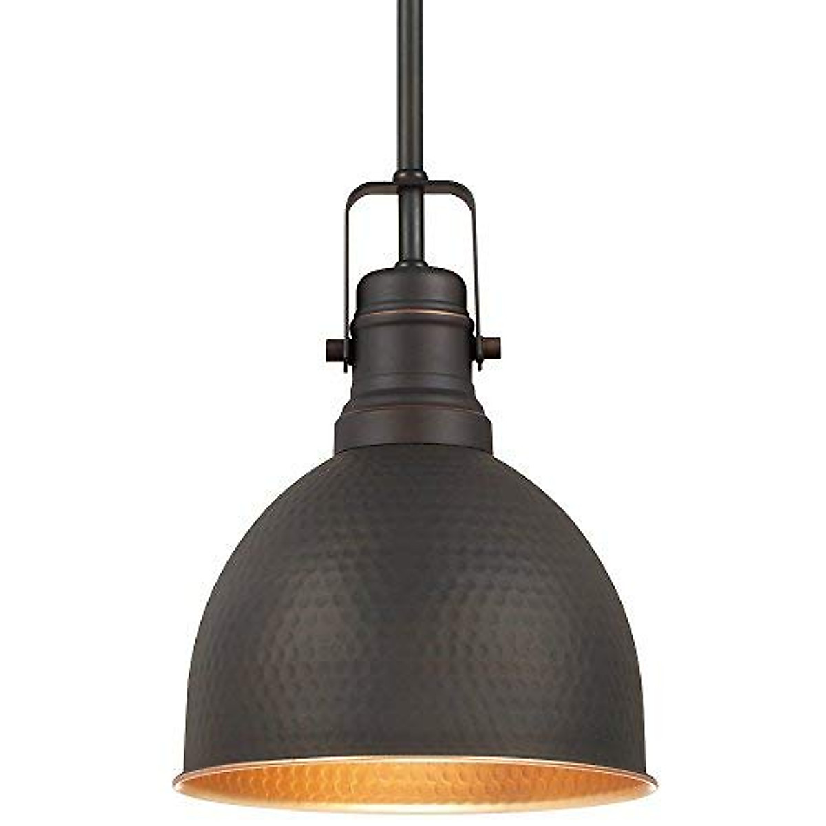 Westinghouse Lighting 6345600 One-Light Mini Pendant Hammered Oil Rubbed Bronze Finish with Highlights