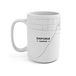 Hometown Bias Emporia, Kansas KS Map Mug (15 oz)