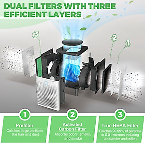 VIEWALL HEPA Filter Replacement Compatible with Coway Airmega Max2 400S 400, Include True HEPA Filter + Carbon Filter for Coway Filter Replacement, 2 Pack