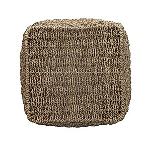 Household Essentials Handled Basket, Two Tone Seagrass and Paper Rope, Black