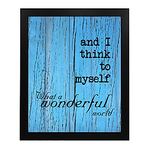 Louie Armstrong - What A Wonderful World Song Lyric Wall Art Print, This Rustic Music Wall Art Print is Ideal For Home Decor, Music Studio, And Cave Room Decor Aesthetic, Unframed - 8x10"