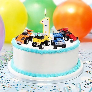 IAMGlobal 12 Mini Pull Back Cars Building Blocks Toy Set, Trucks Toy Vehicles Set Stem Toys, Party Supplies Gifts Party Favor for Kids, Goodie Bags, Birthday, Carnival Prizes