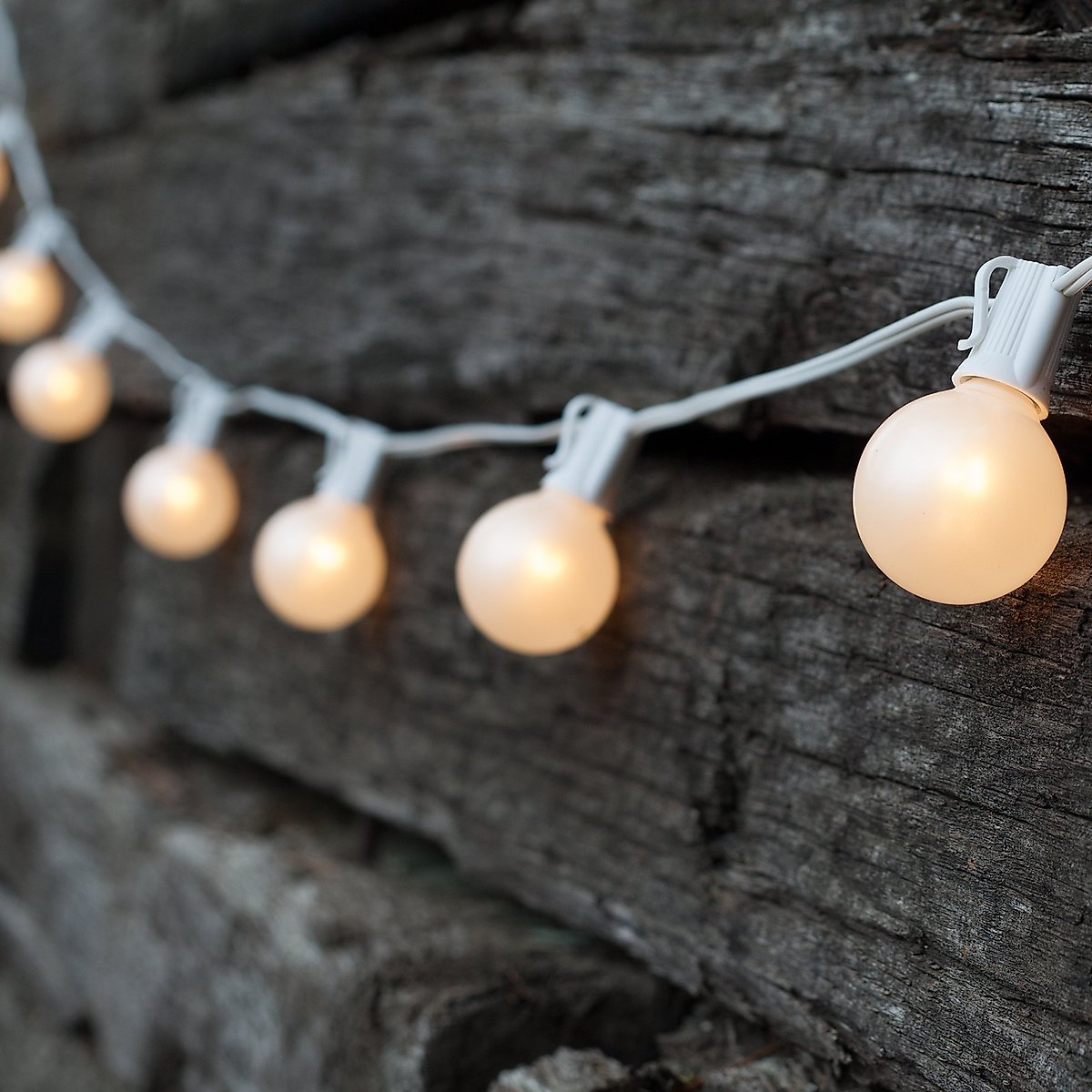 Wintergreen Lighting C9/E17 Light Stringer, E17 Sockets, 12” Socket Spacing, Outdoor String Light Patio Stringer, Fits C9/E17 Size Incandescent or LED Bulbs (25 ft / 25 Sockets, White Wire)