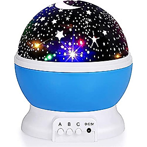 Kids Star Night Light, 360-Degree Rotating Star Projector, Desk Lamp 4 LEDs 8 Colors Changing with USB Cable, Best for Children Baby Bedroom and Party Decorations