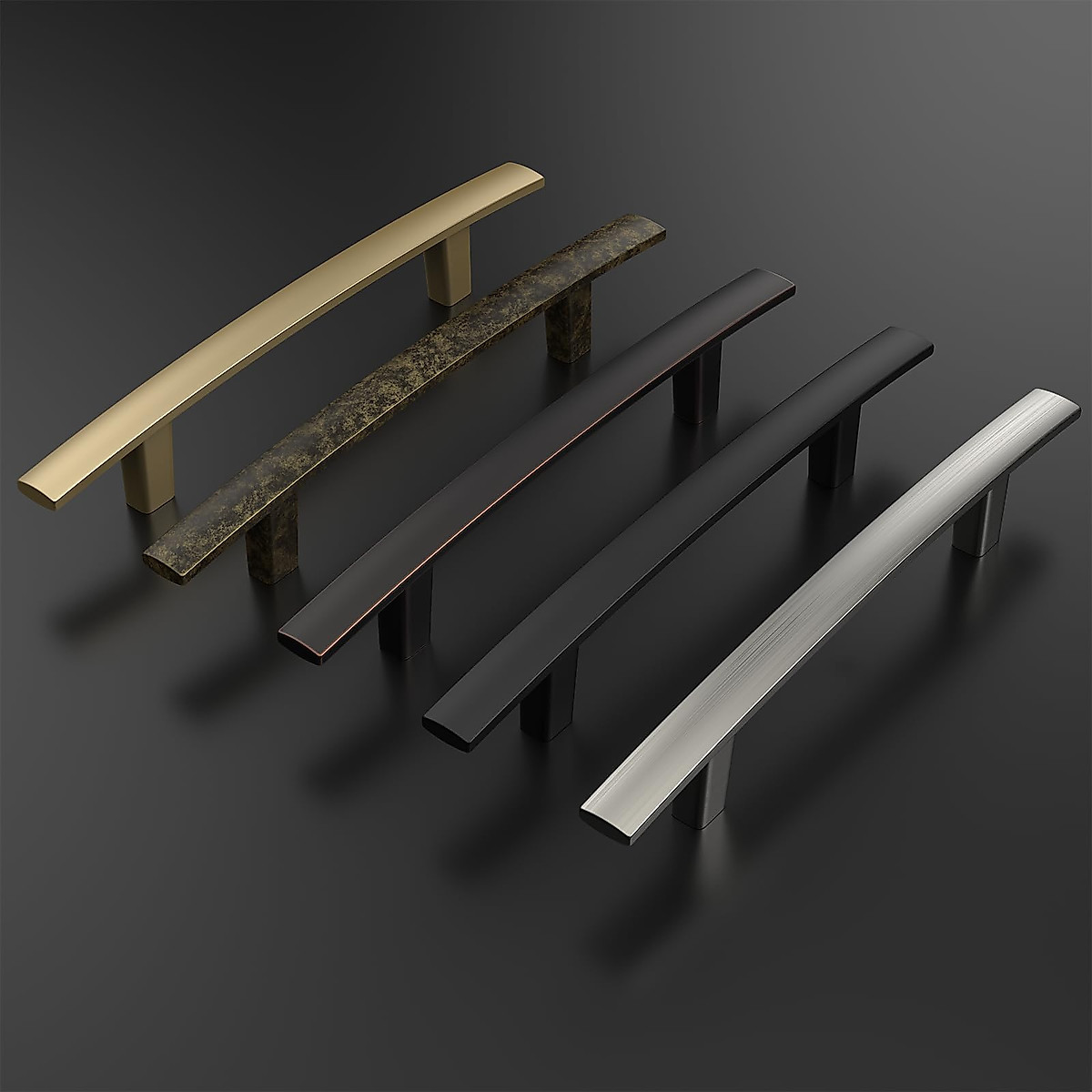 homdiy 3 inch Cabinet Handles 20 Pack Brushed Nickel Cabinet Pulls Arch Drawer Hardware Modern Dresser Pulls for Kitchen Bathroom Cupboard, Zinc Alloy