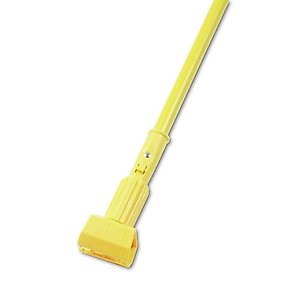 Boardwalk 610 Plastic Jaws Mop Handle for 5 Wide Mop Heads, 60" Aluminum Handle, Yellow