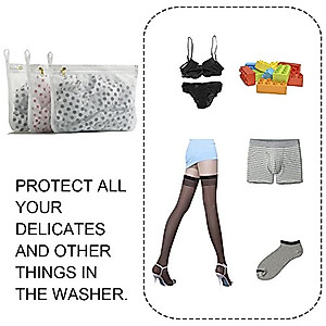 TENRAI Delicates Laundry Bags, Bra Fine Mesh Wash Bag for Underwear, Lingerie, Bra, Pantyhose, Socks, Use YKK Zipper, Have Hanger Loops, Small Openings (White, 3 Small)