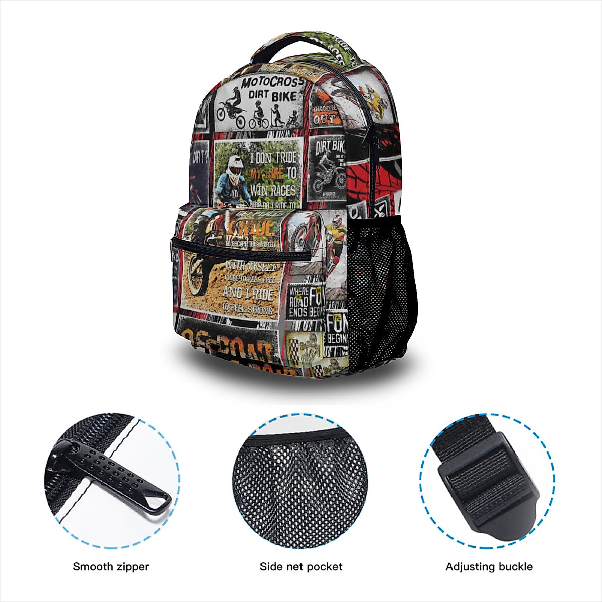 Nerxy Motorcycle Backpack Dirt Bike for Kids Boys Girls Back to School Bike Gift Bag Motocross Bookbag