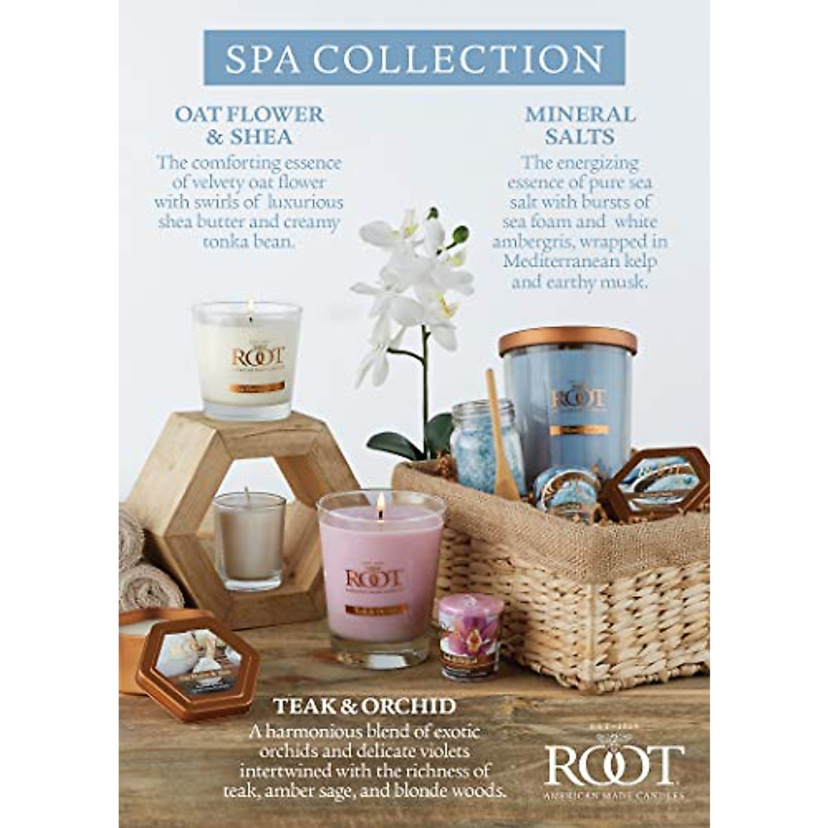 Root Candles Scented 20-Hour Votive Beeswax Blend Candles, 18-Pack, Mineral Salts