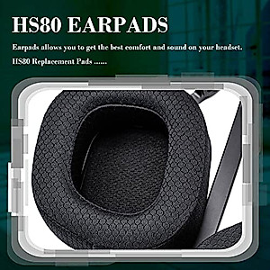 ZIXUANCUSHION HS80 Ear Pads Compatible with HS80 RGB Headset - HS80 Ear Cups/1.18 Inches Thick/Memory Foam Ear Cushions (Mesh Fabric)