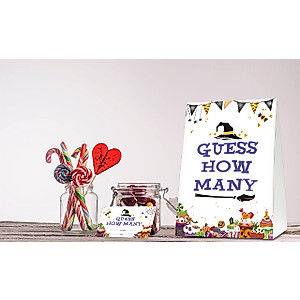 Halloween Bridal Shower Game Sign and Card, Halloween Guess How Many Party Game Set, 1 Sign With 50 Guess Tickets –LK-012