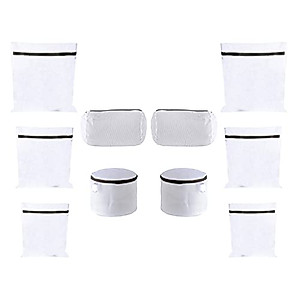 WINOMO 10pcs Laundry Bags Kit Mesh Wash Bag Bra Lingerie Mesh Wash Bag Clothing Washing Bag White