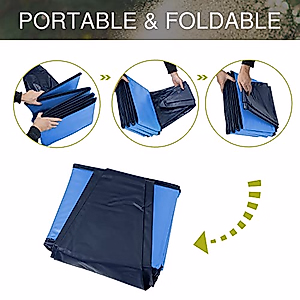 Niubya Foldable Dog Swimming Pool, Collapsible Hard Plastic, Portable Bath Tub for Pets Dogs and Cats, Pet Wading Pool for Indoor and Outdoor, 71 x 12 Inches