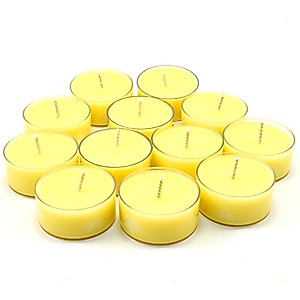Candeo Candle Lemon Verbena Scented - Soy Tealight Candles, 12 Pack - Highly Scented - Handmade in The USA Summer Scents