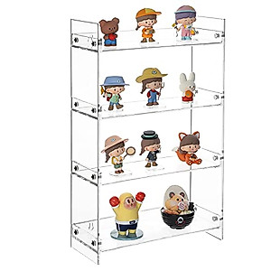 MyGift Clear Acrylic Shelves, Wall Mounted 4 Tier Floating Display Rack, Transparent Hanging Collectible and Figurine Storage Shelves
