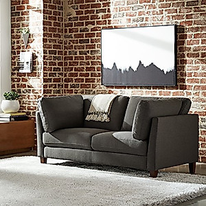 Amazon Brand – Rivet Abstract Black and White Wall Art Print of Tree Line in Black Frame, 45" x 30"