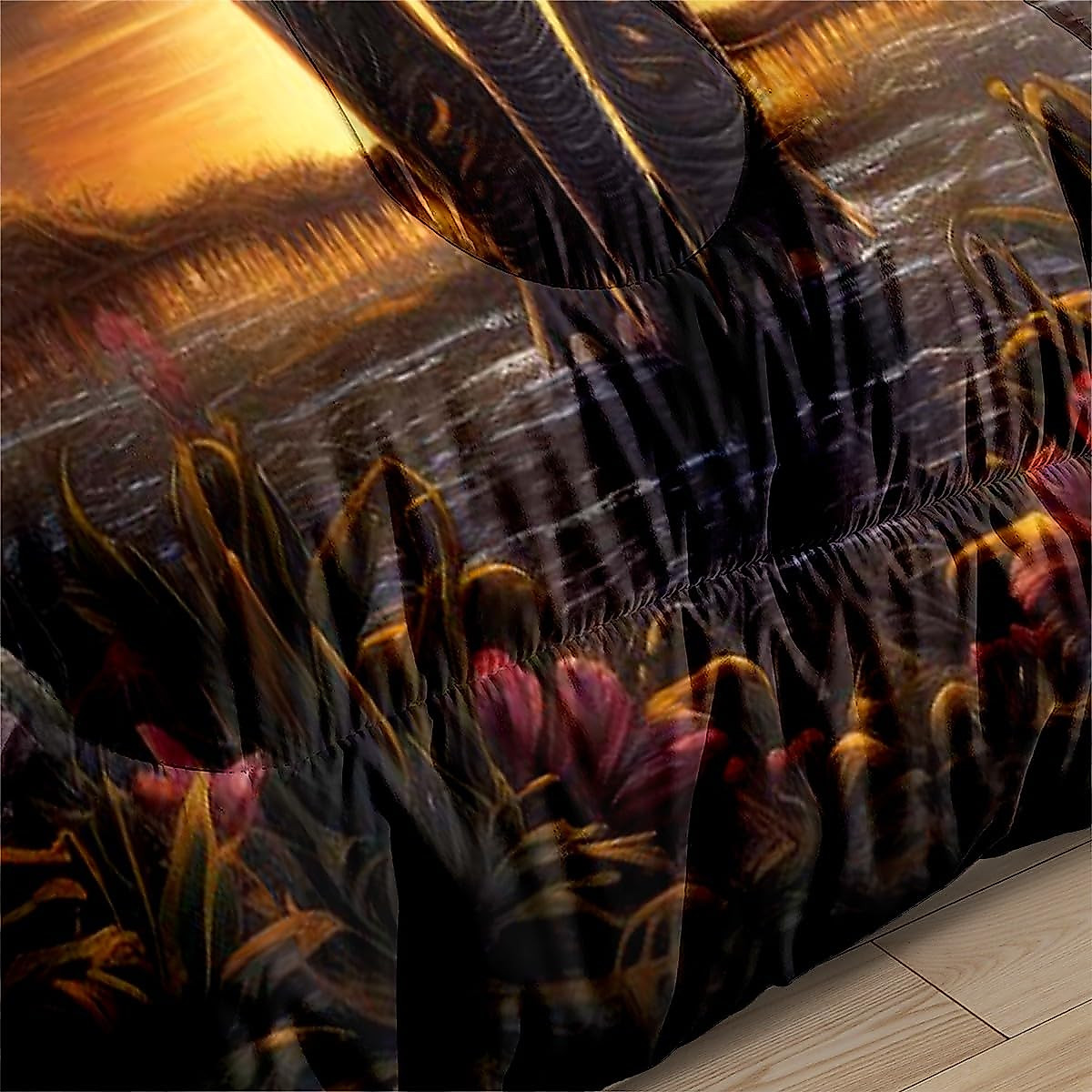 Ydtwnyq Queen Comforter Set 3 Pcs Wild Animal Elephant Printed Soft Bedding Comforter Sets Queen Size Comforter with 2 Pillowcases for All Seasons