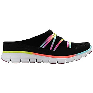 Skechers Sport Women's Air Streamer Slip-On Mule, Black/Multi, 7.5 M US