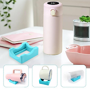 Silicone Cup Cradle with Edge Squeegee and Silicone Brush, Cup Holder with Built-in Slot, Light and Portable, for Mugs, Glasses, Coffee Cups, Glass Jars, Wine Bottles(Size:3 Pcs)