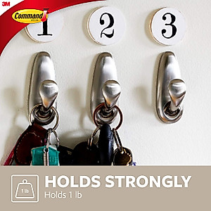 Command FC11-BN, 1 lb Capacity, Brushed Nickel Metal Hook, Small