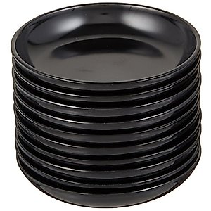 Happy Sales HS305AB10 Melamine Sauce Dishes (Set of 10), Black