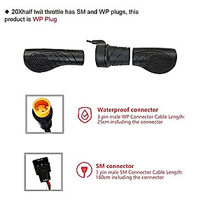 通用 Electric Bicycle Right/Left Handle Wuxing 20X Half Twist Throttle 24V 36V 48V 60V 72V 3pin Waterproof Connector for E Bike Conversion kit Accelerator