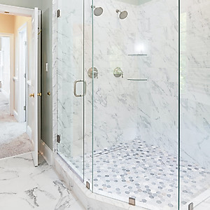 24 inch Linear Shower Drain with Removable Square Hole Panel by Using Brushed 304 Stainless Steel Process, Linear Drain Equipped with Adjustable Feet and Hair Strainer(Brushed Gold Color)